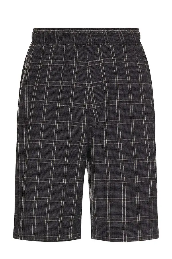 Our Legacy Drape Shorts In Black In Dinner Date Check - 50% Off